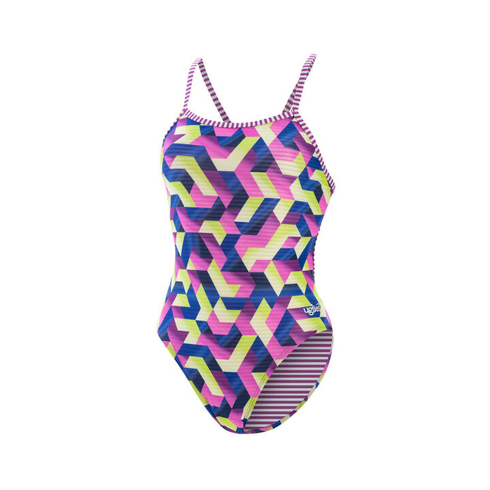 Dolfin Uglies Women's String Back One Piece Swimsuit Digital Flow ...