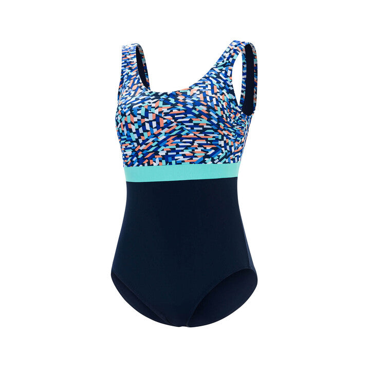 Aquashape Women's Wanderlust Color Block Moderate Scoop Back One Piece ...