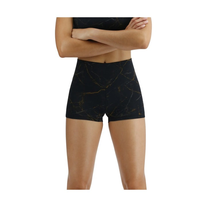 TYR Base Kinetic Women's High-Rise 2 Inch Logo Short - Goldstone