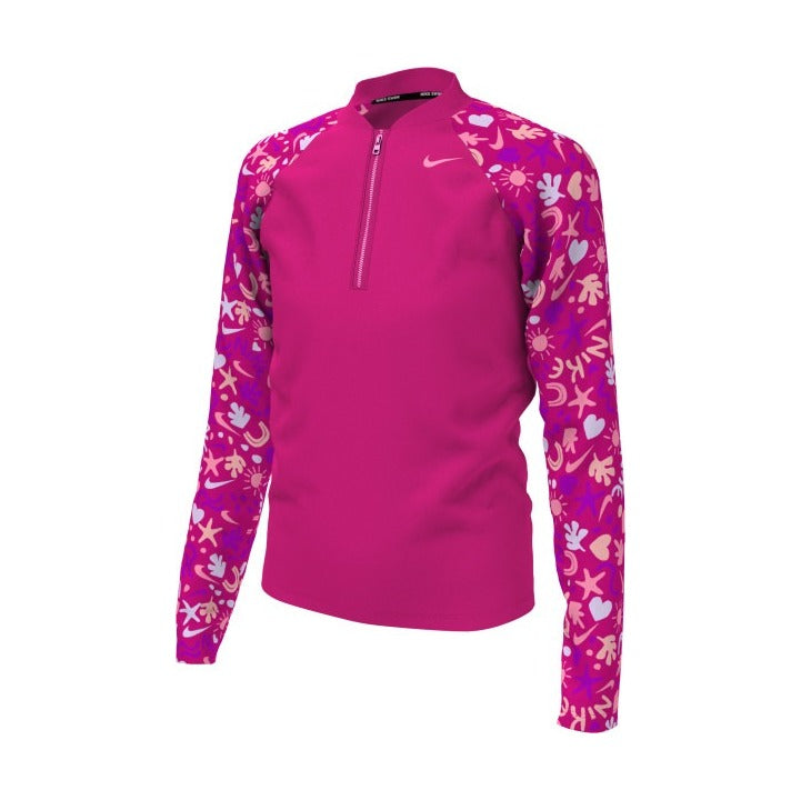 Nike Girls' Fun Forest Fun Forest Long Sleeve Zip Hydroguard