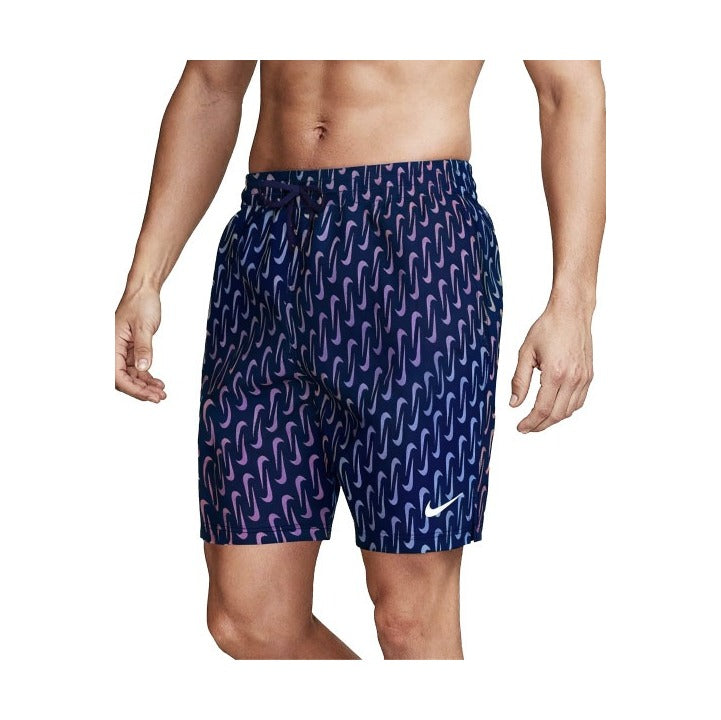 Nike Men's Swim Breaker Swoosh Link 7 Brief-Lined Volley Short