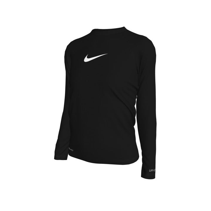 Nike Big Girls' Swim Logo Hydrogaurd Dri-FIT UV Long Sleeve Top