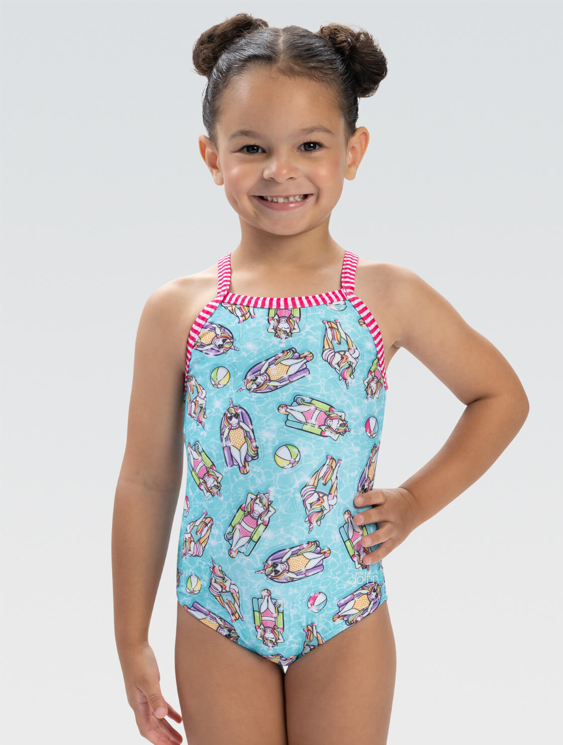 Dolfin Little Girls' Splish Splash One Piece Swimsuit