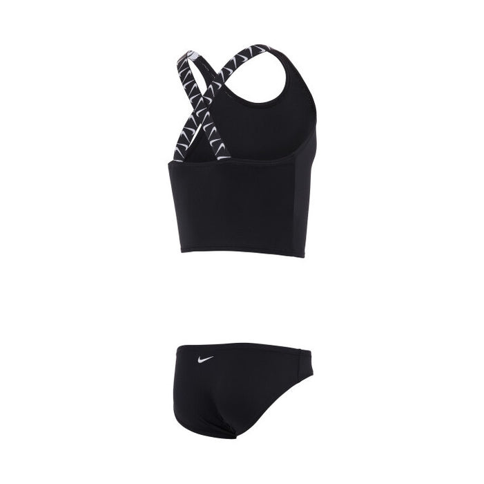 Nike Girls Logo Tape Crossback Mid Bikini Set | Swim2000.com